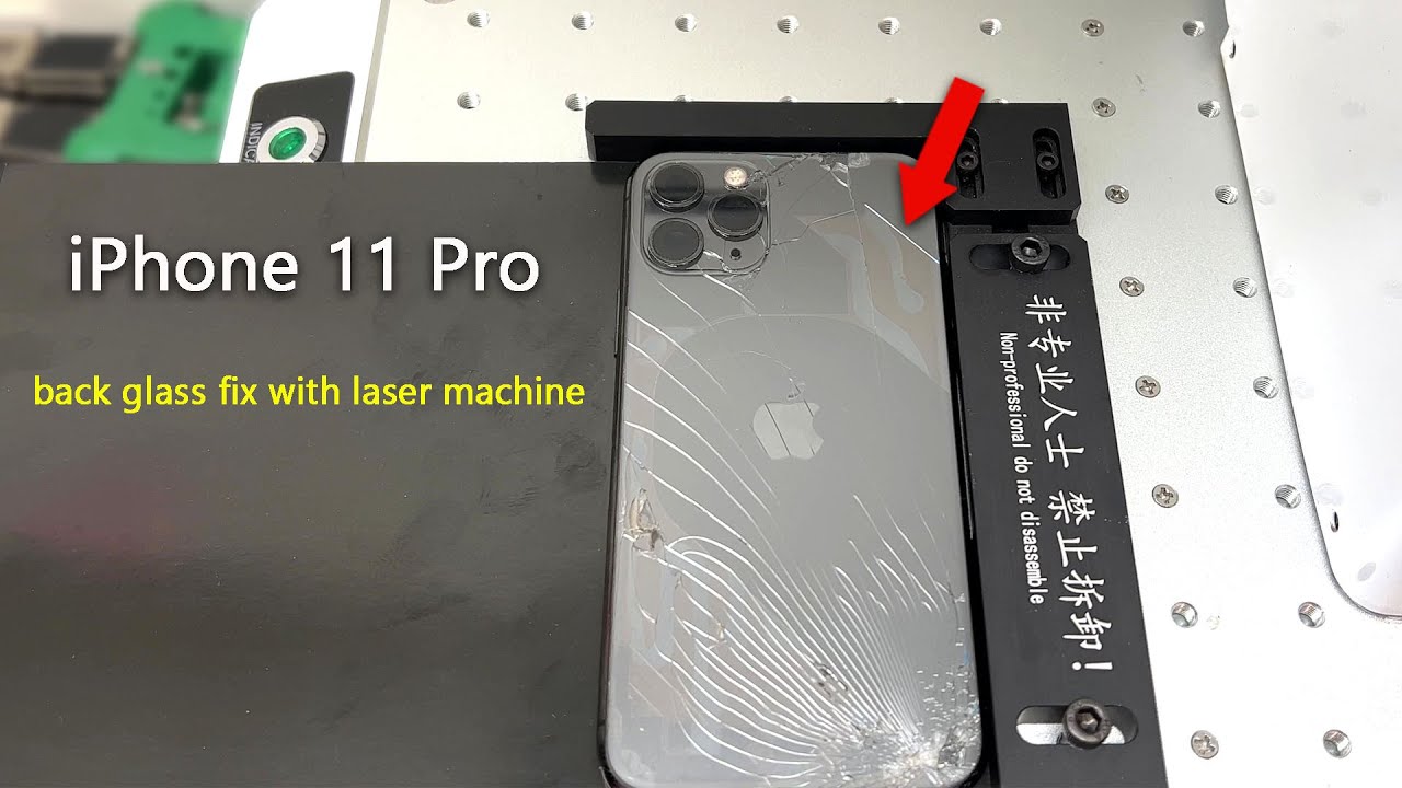 iPhone 11 Pro Broken Back Glass Repair | with laser machine - YouTube