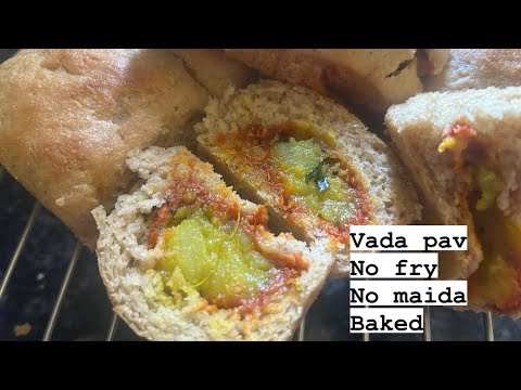 Baked vada pav|vadapav recipe|masala bun recipe|whole wheat Stuffed pav ...