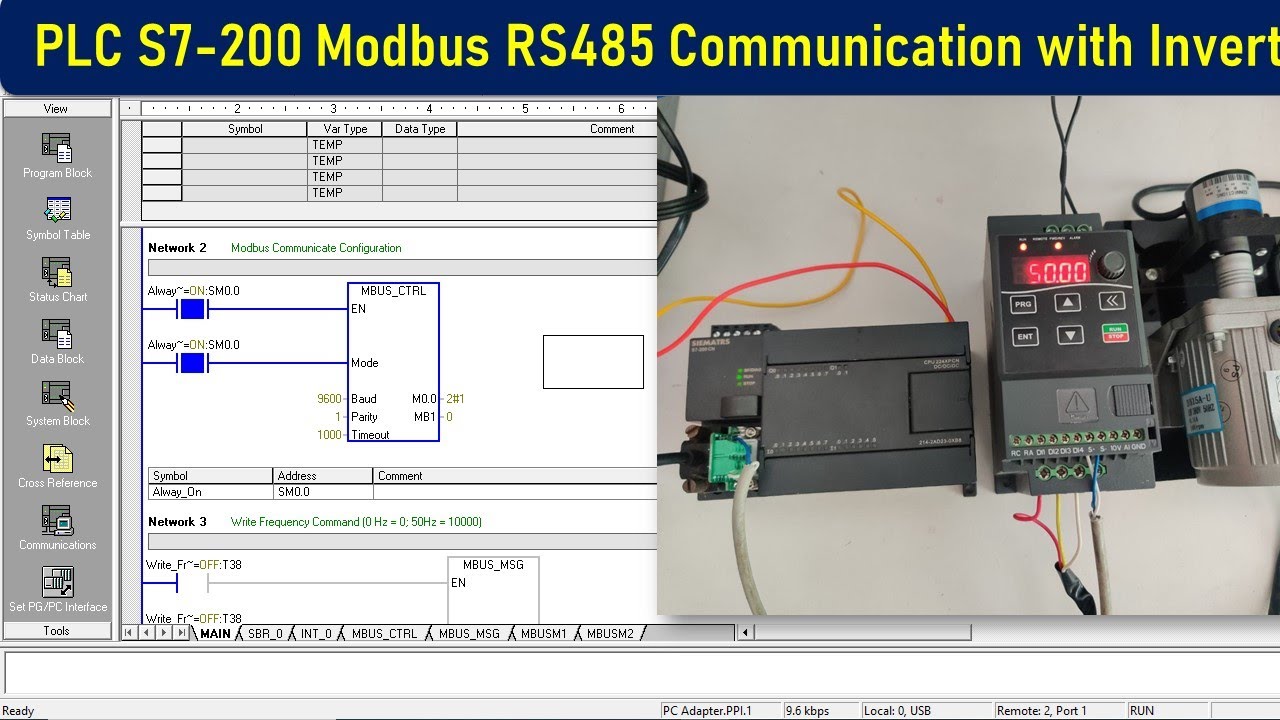 RS485 Communication between PLC S7-200 with Wecon VFD | Siemens PLC ...
