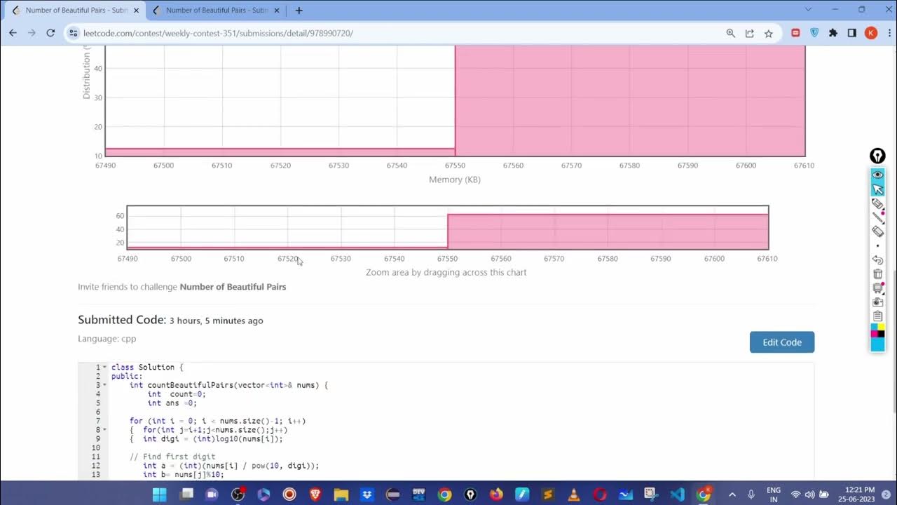 Number Of Beautiful Pairs Leetcode Weekly Contest Solution. #leetcode # 