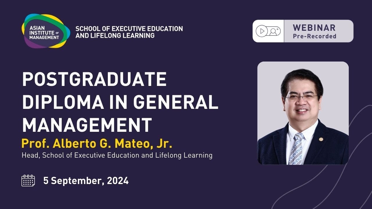Online Webinar | Post Gradudate Diploma in General Management | Asian ...