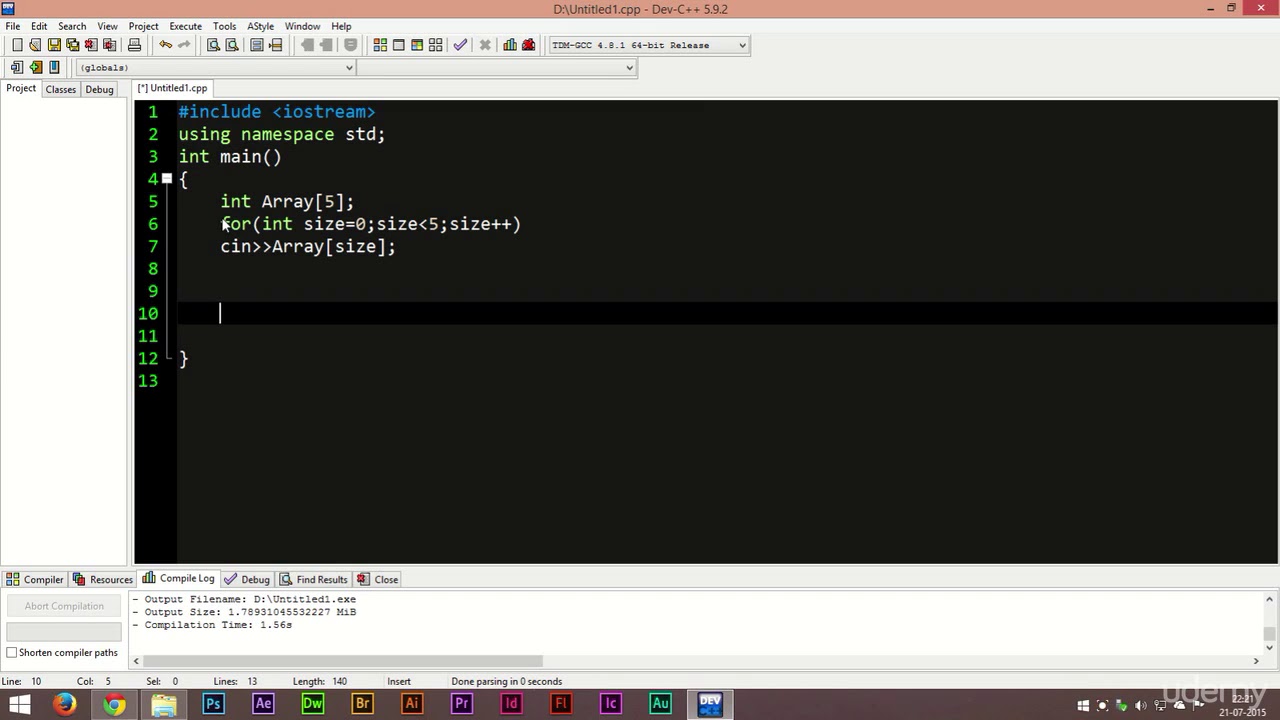 C Array Input Output Youtube