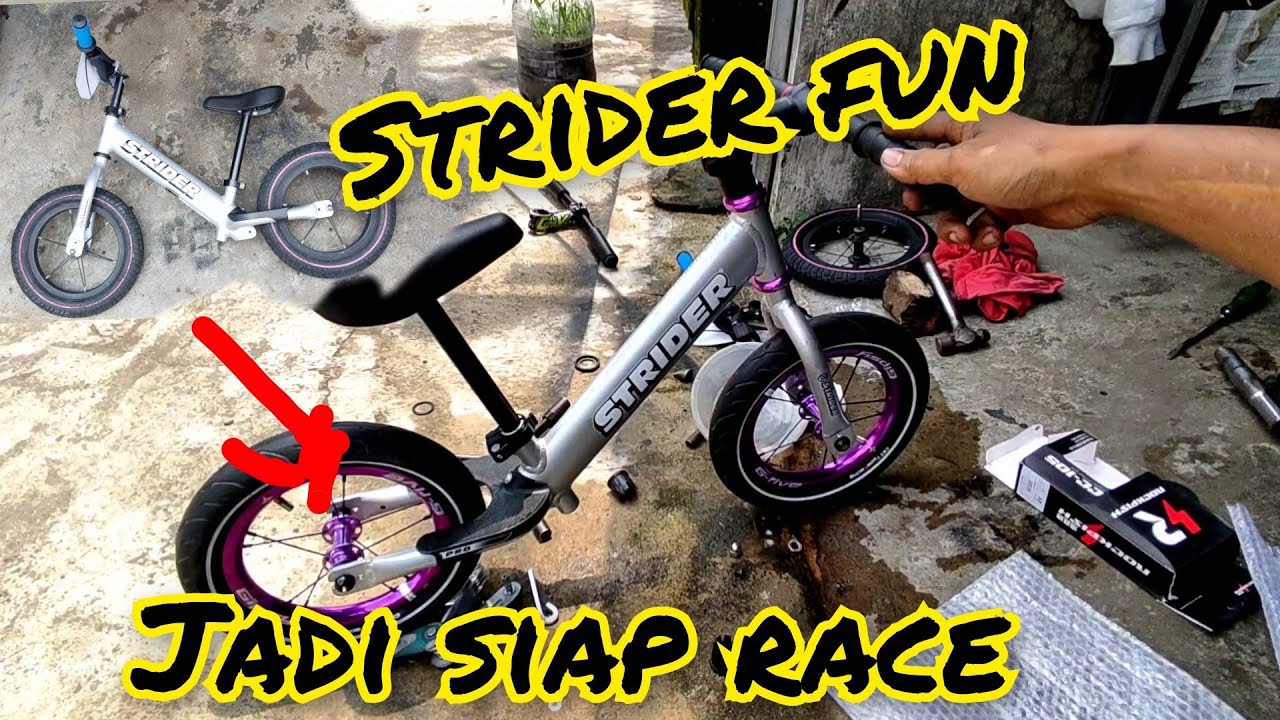 UPGRADE WHEEL SET PUSHBIKE STRIDER PRO JADI SIAP RACE - YouTube