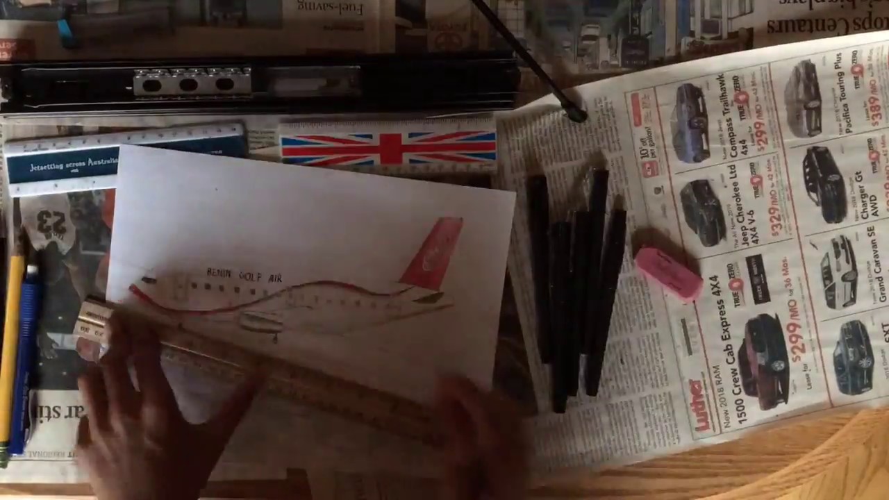 Benin Golf Air 737 | Timelapse Drawing - YouTube