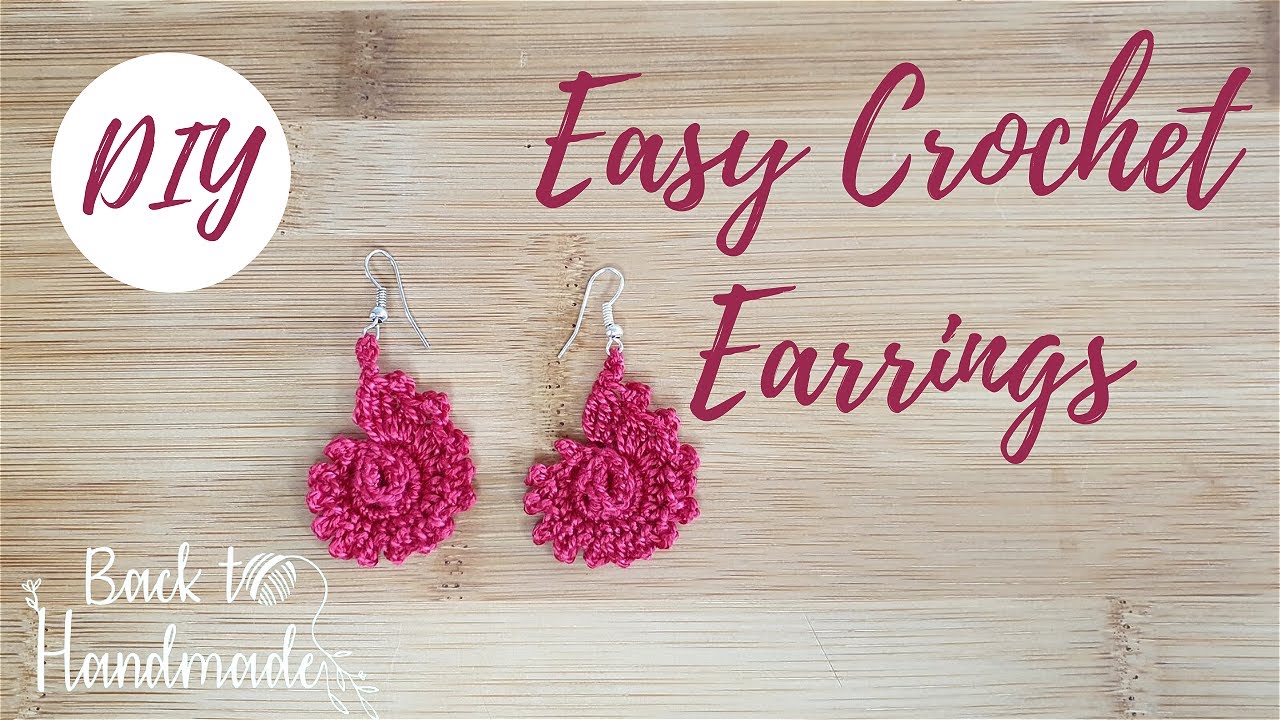 Crochet Easy Earrings Bella- Crochet Tutorial - Πλεκτά Σκουλαρίκια με ...