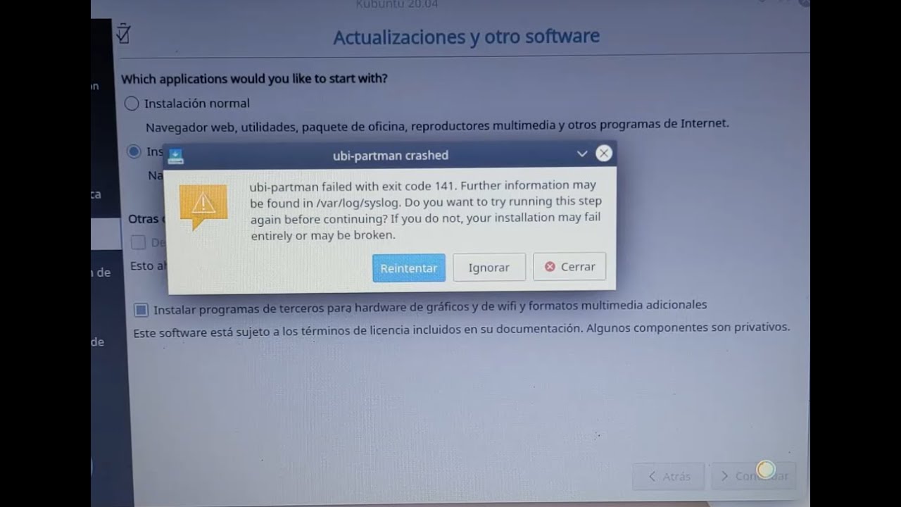 Soluci n Al Error UBI PARTMAN CRASHED Al Instalar Linux O Realizar Dual