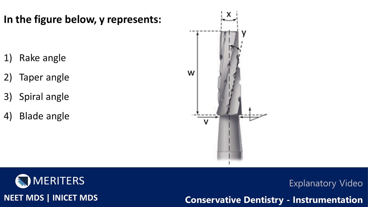NEET MDS | INICET - Conservative Dentistry - Instrumentation ...