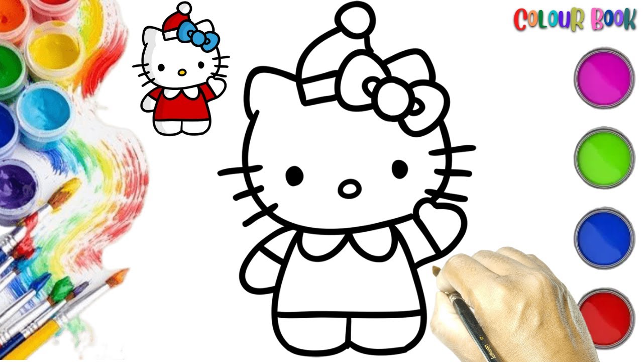 How to draw Hello Kitty cat | Hello Kitty Easy Draw Tutorial | draw ...