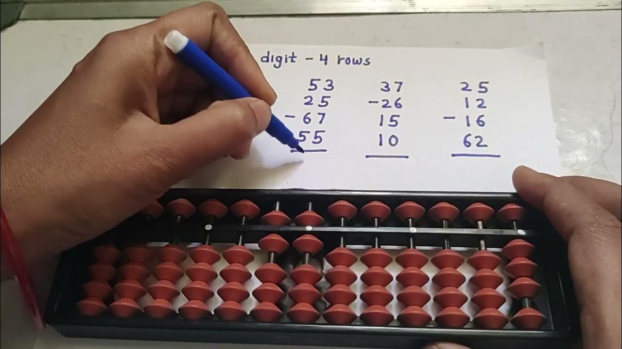 abacus addition & subtraction ( 4 rows ) - YouTube