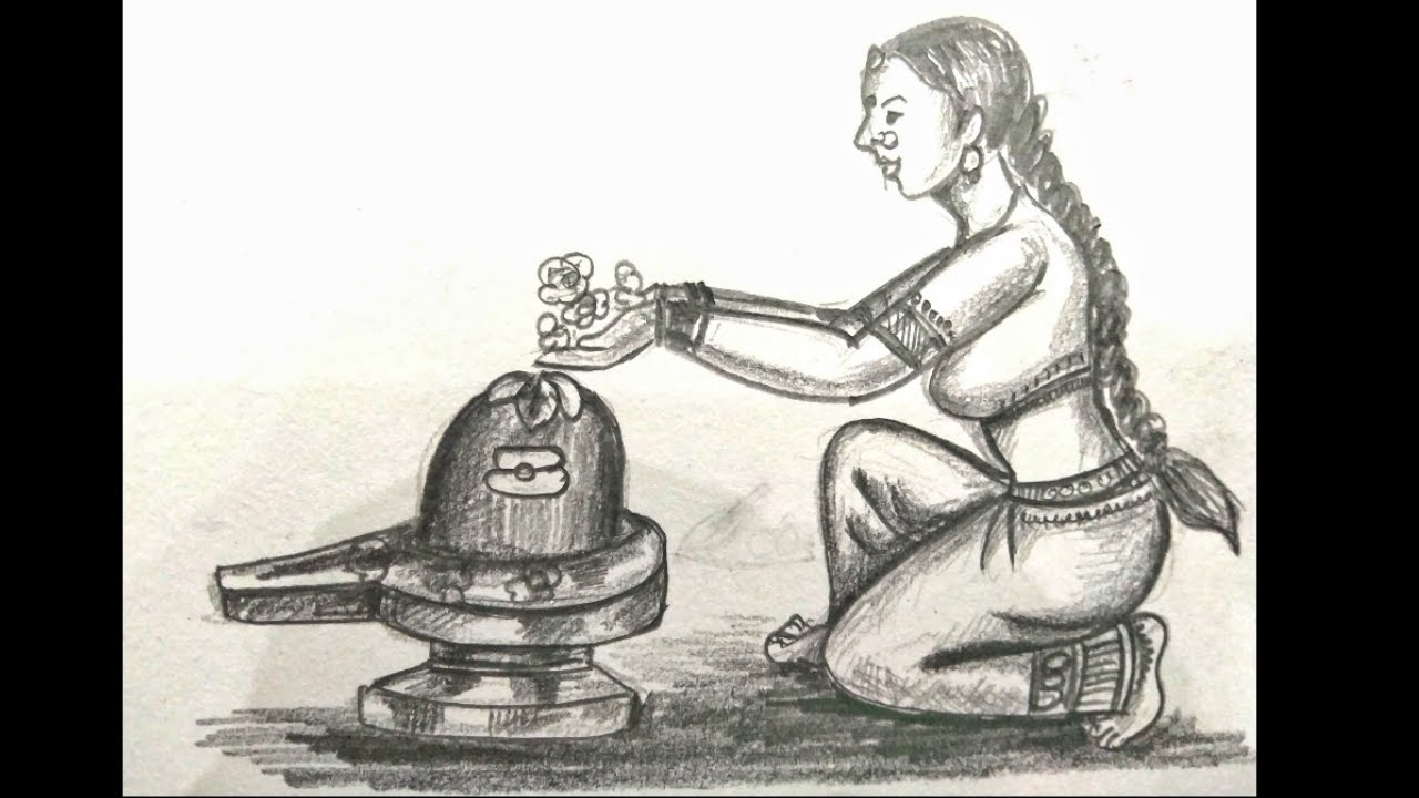 #kesari_art #mahashivratri #puja #pooja puja karti stri ka chitra ...