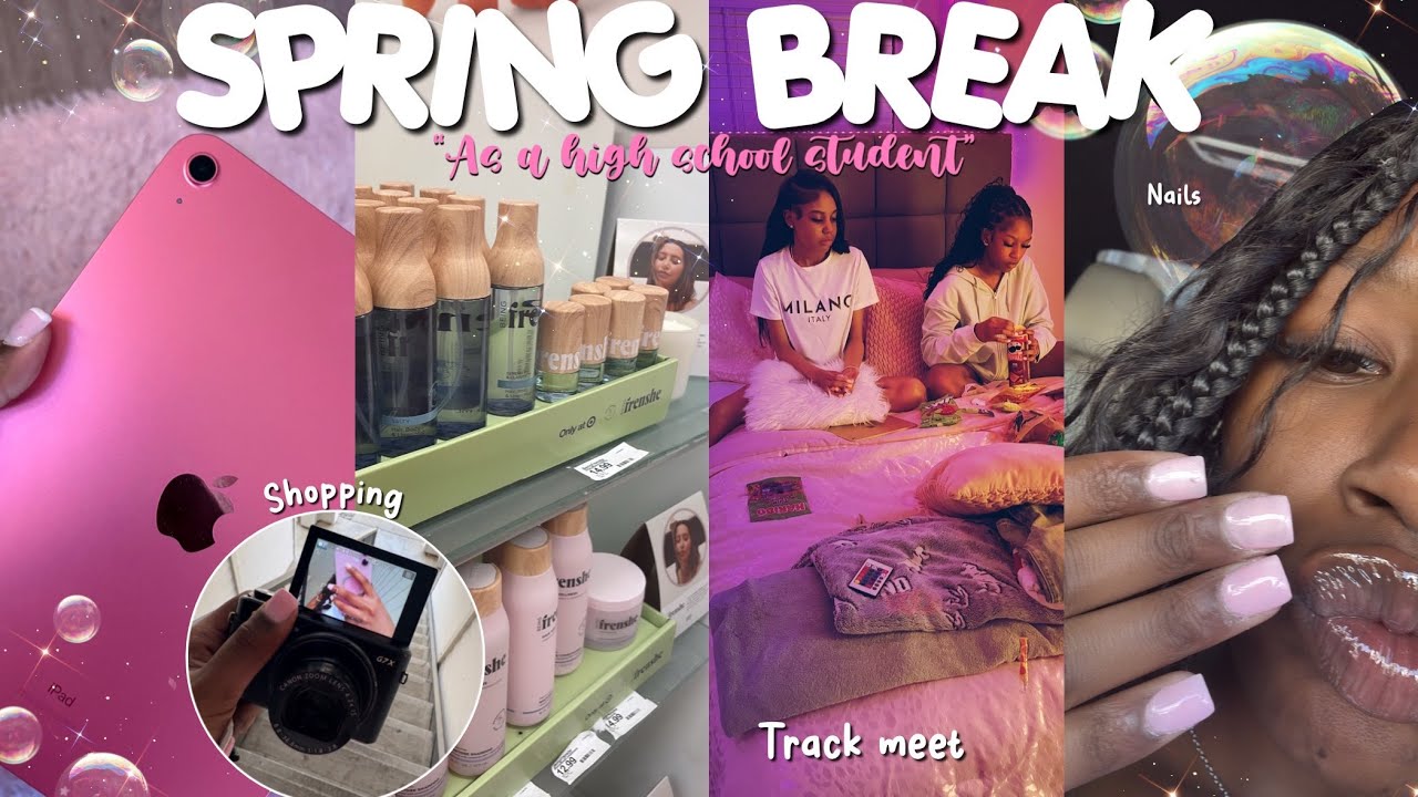 SPRING BREAK VLOG | as a high school student | Track meet, shopping ...