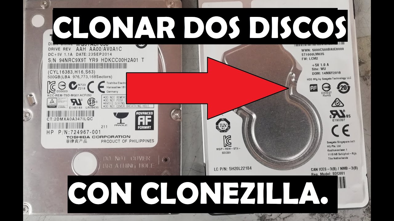 COMO CLONAR DOS DISCOS DUROS FÁCIL Y RÁPIDO CON CLONEZILLA. - YouTube