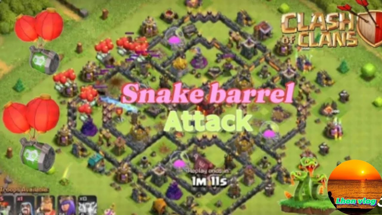 Snake Barrel COC/Clash of Clans Gameplay - YouTube