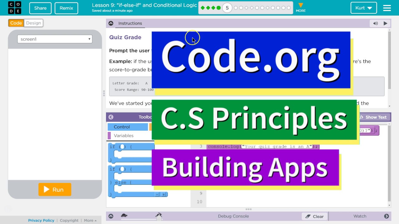 if else if and Conditional Logic Lesson 9.5 Tutorial with Answers Code ...