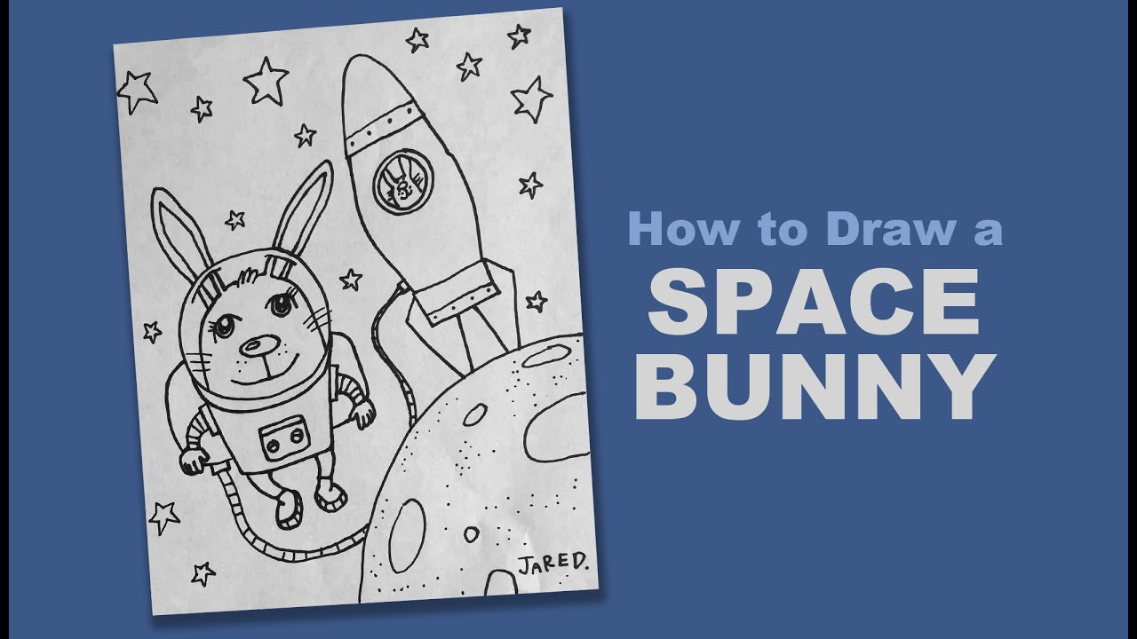 How to Draw a Space Bunny step by step: Easy drawing tutorial - YouTube