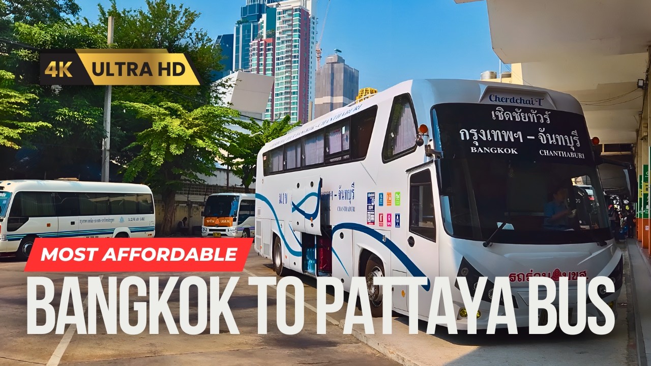 BANGKOK to Pattaya Bus + Street Walk Thailand Travel Day! [4K HDR ...