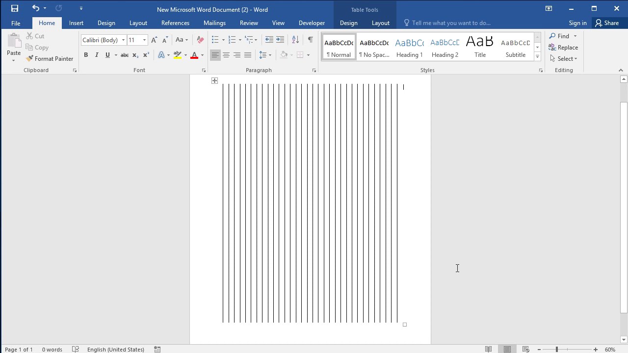 How to create vertical lined paper in Word - YouTube