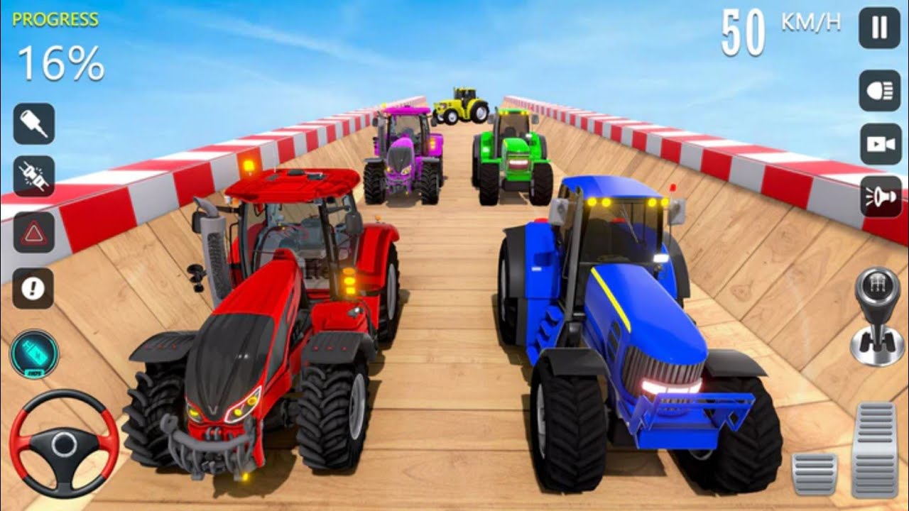 "Tractor 🚜 Turbo Ramp Racing" Mega Ramp Tractor Android - Gameplay 🎮 ...