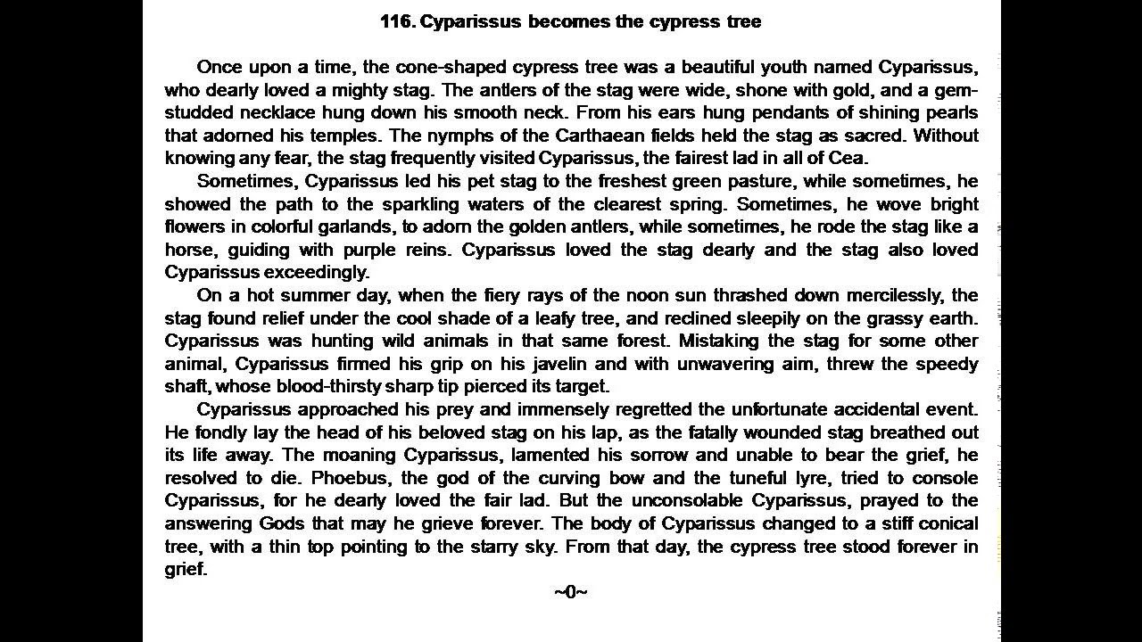 Cyparissus becomes the cypress tree - YouTube