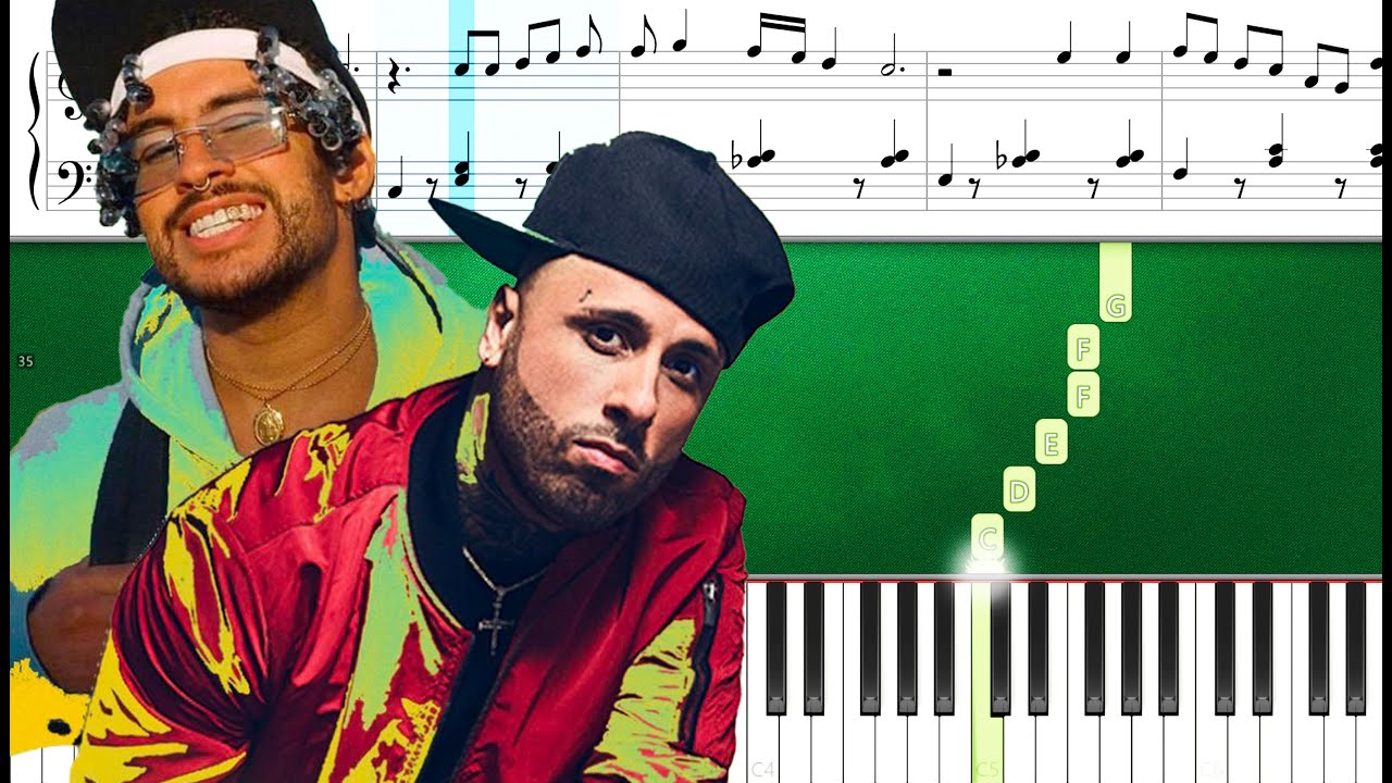 Bad Bunny x Nicky Jam - BAD CON NICKY (Piano Tutorial Sheets) - YouTube