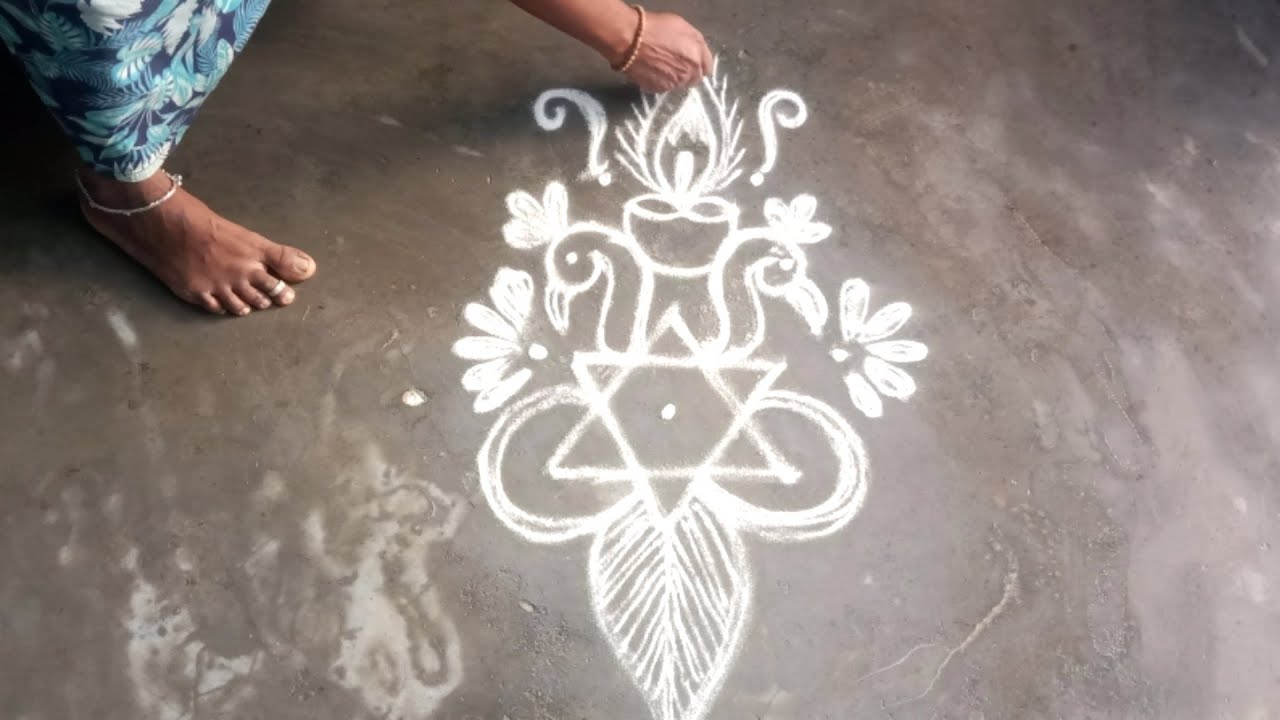 Thaipongal 2025 simple design kolam & 2 peacock easy design kolam ...