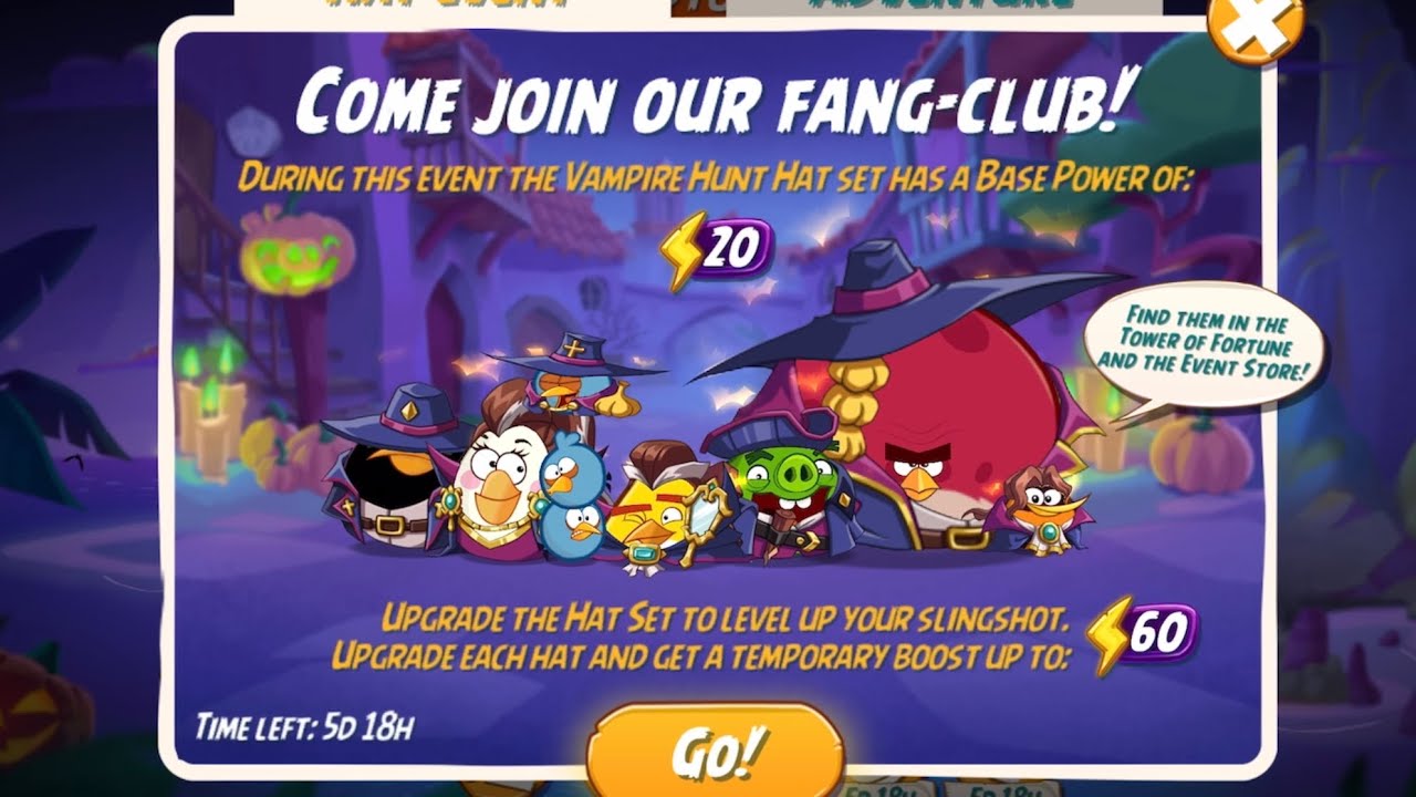 Angry Birds 2: Come Join Our Fang-Club! | The Vampire Hunt Hat Set ...