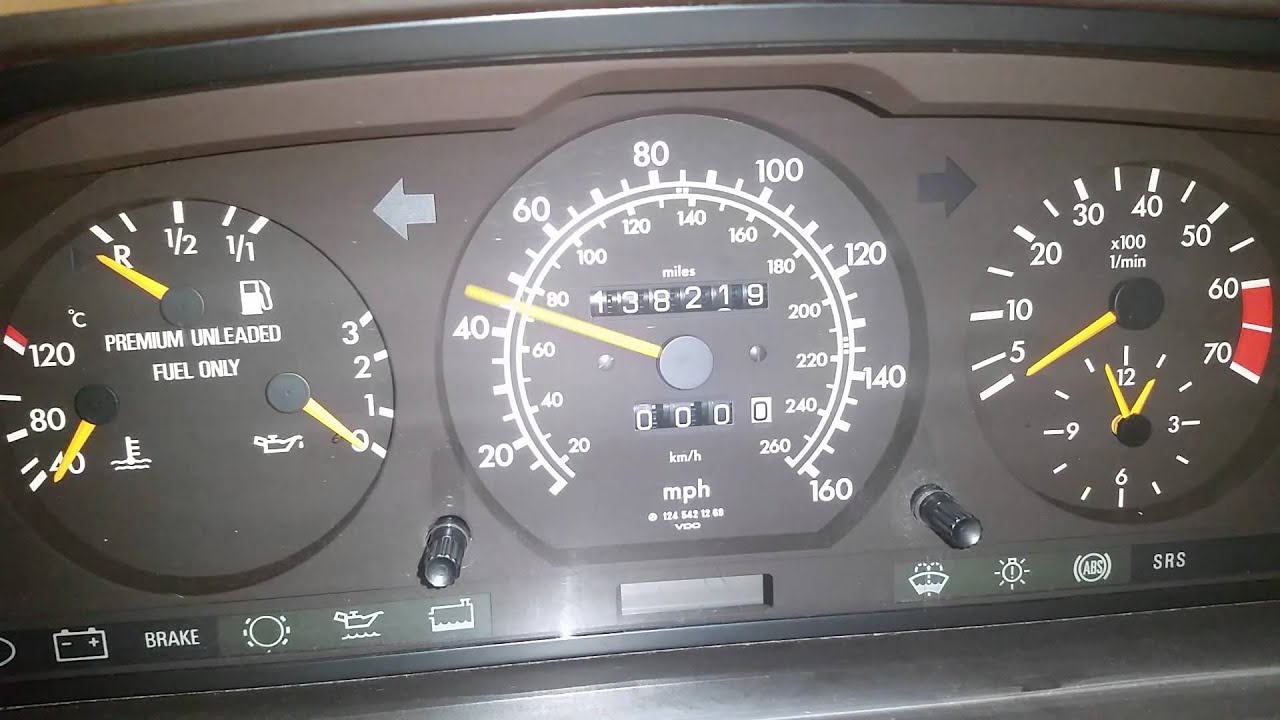 W124 E420 speedometer on arduino second try. - YouTube