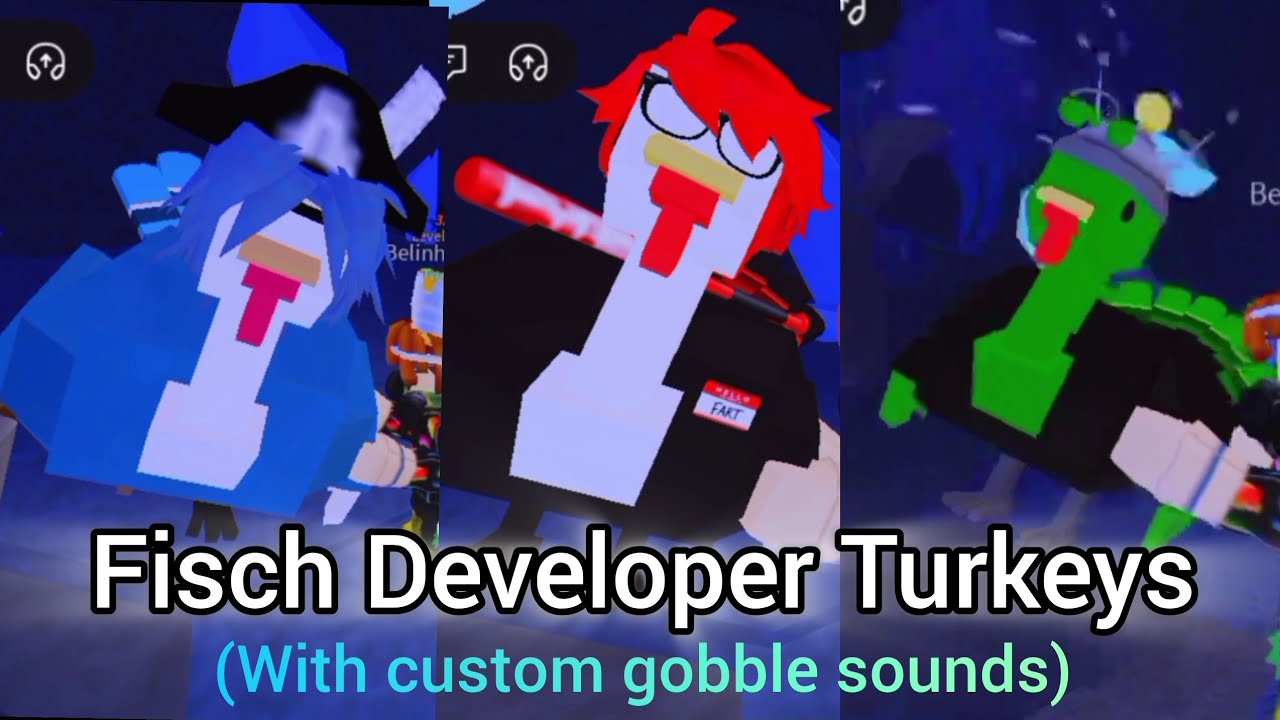 Showcase of the developer turkeys in Fisch | ROBLOX - YouTube