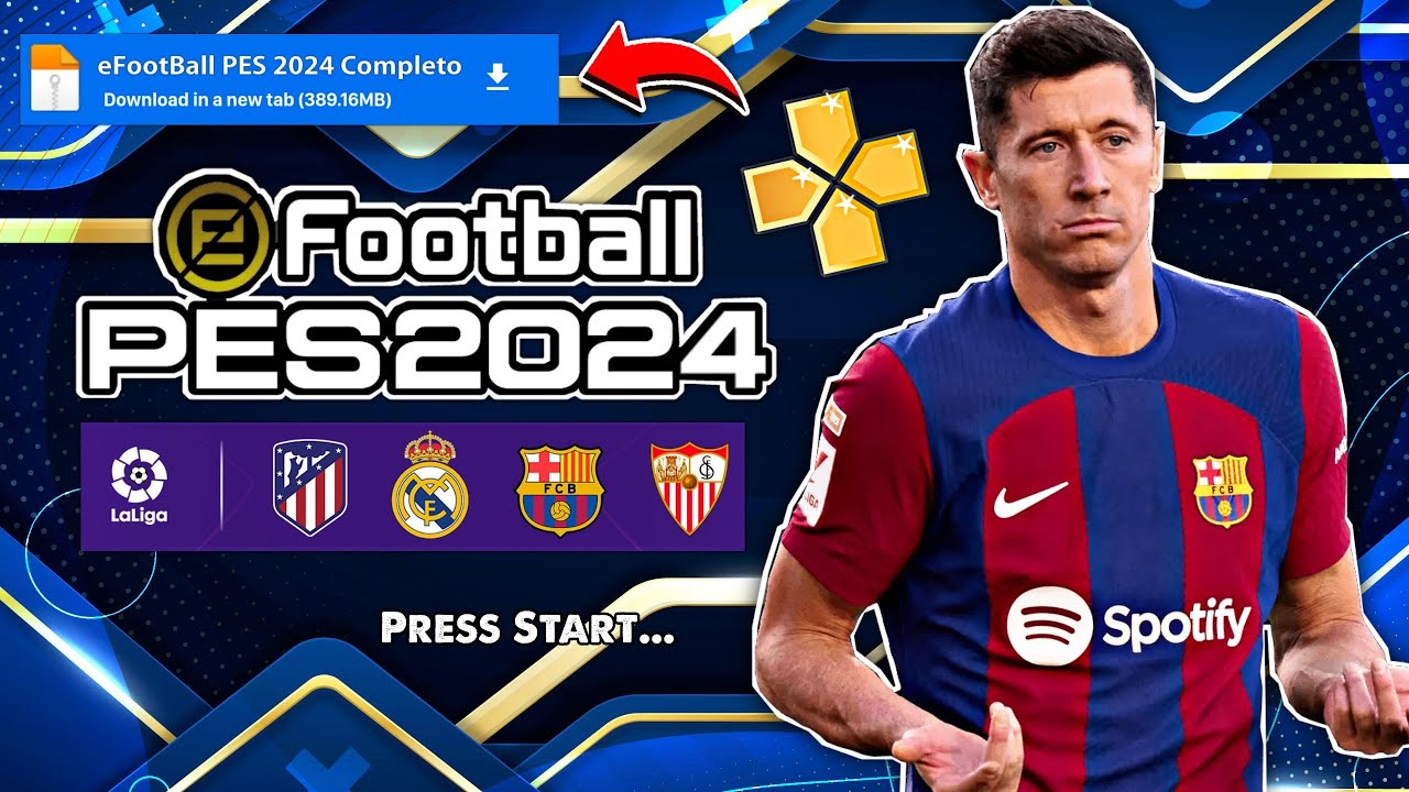 Sensacional! Novo eFootBall PES 2024 Para ( PPSSPP ) Com gráficos ...