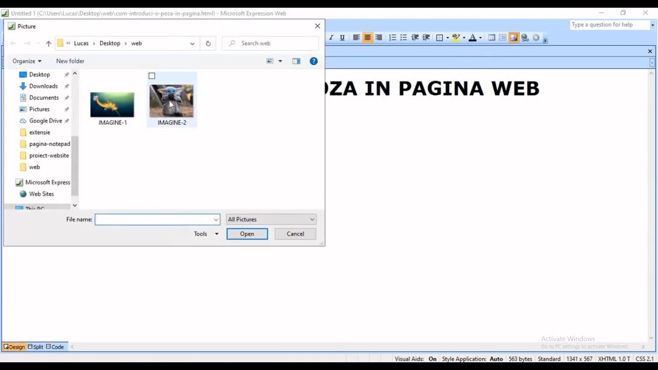 CUM ADAUGI SI REDIMENSIONEZI O POZA IN PAGINA WEB - YouTube