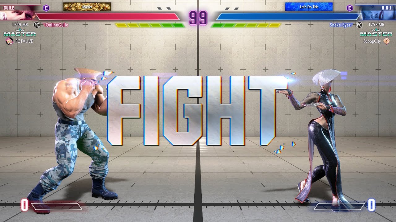 SF6 OnlineGuile (Guile) VS (AKI) Snake Eyez With Frame data - YouTube