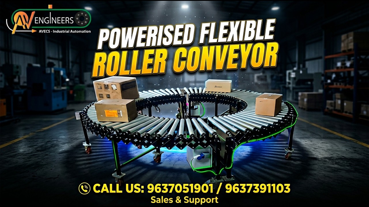 POWERISED FLEXIBLE ROLLER CONVEYOR - YouTube