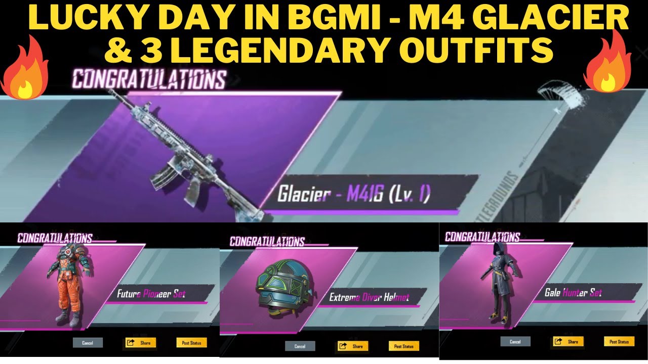 M416 Glacier Crate opening in BGMI | Got Glacier Skin and 3 Legendary ...