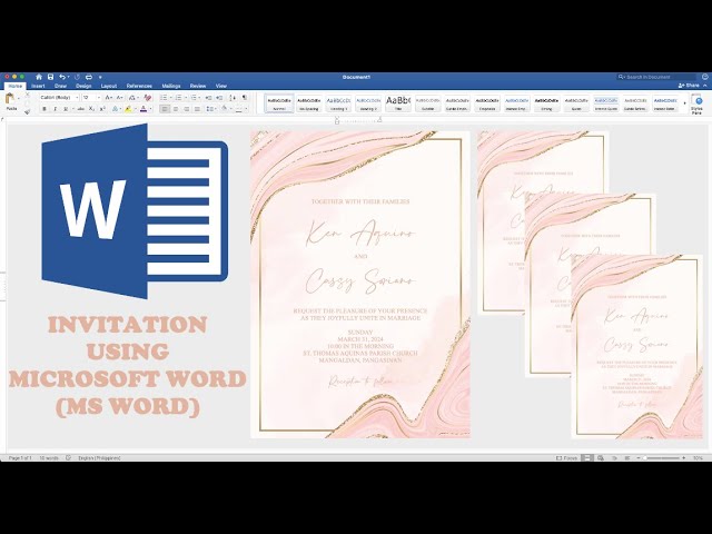 Diy Wedding Invitations Using Microsoft Word MS WORD TUTORIAL: How To