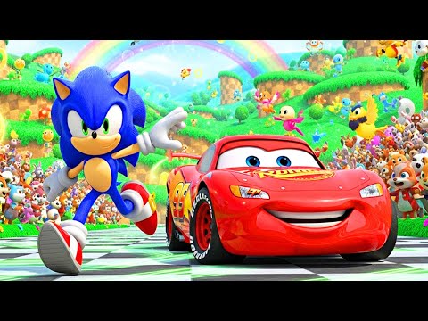Lightning McQueen vs Sonic the Hedgehog , Cars Race Song !