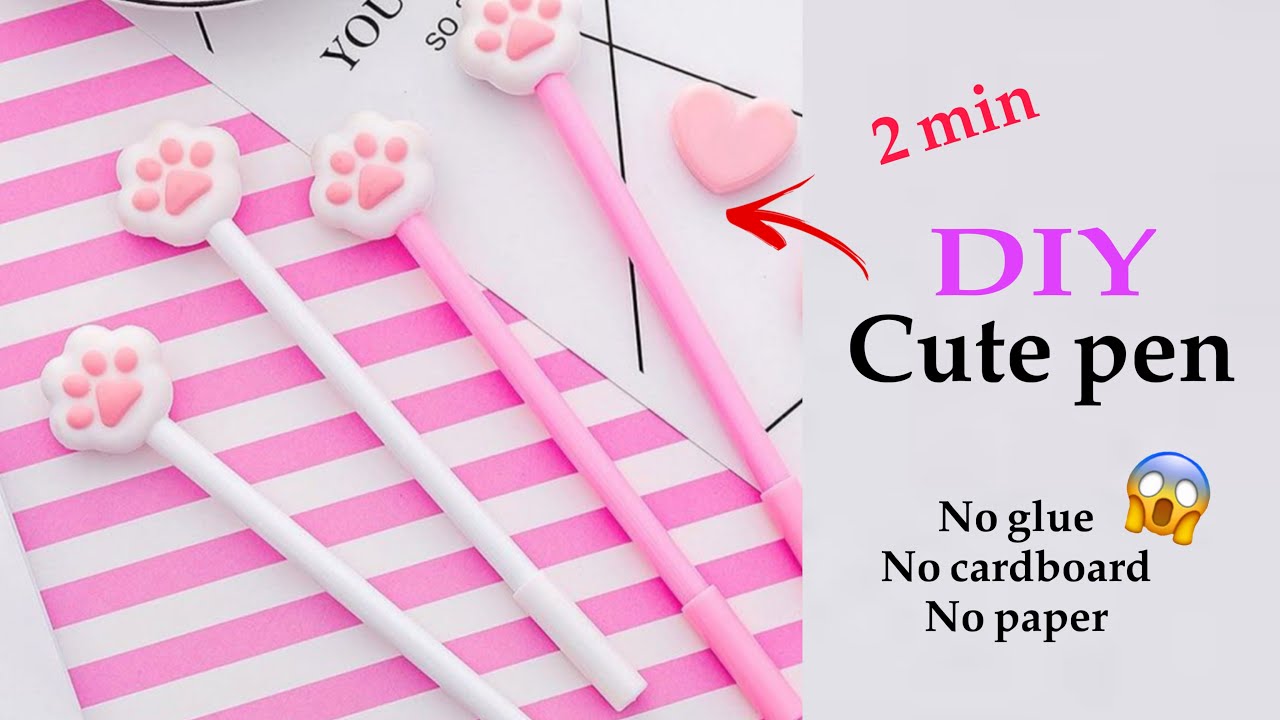 Pen decoration ideas without glue gun | diy pen decoration | diy school ...