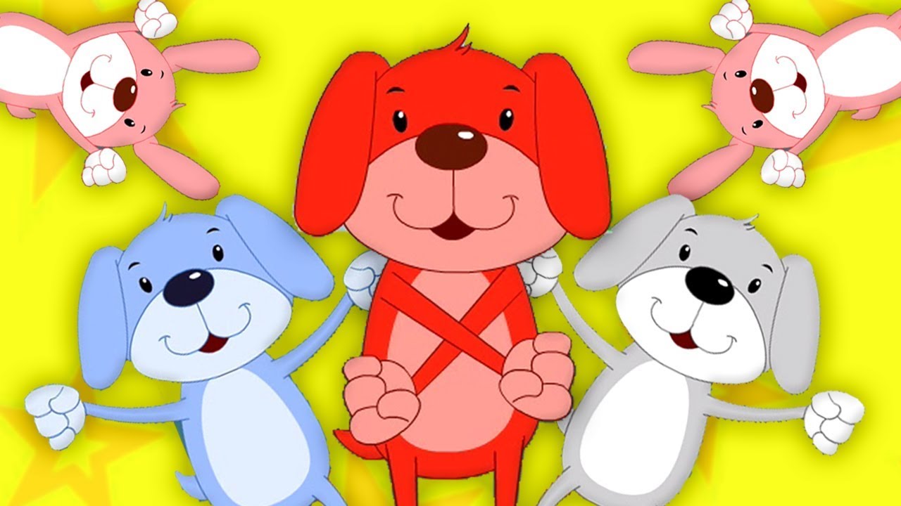 fem små valper sang for barn Five little Puppies Kids Tv Norsk ...
