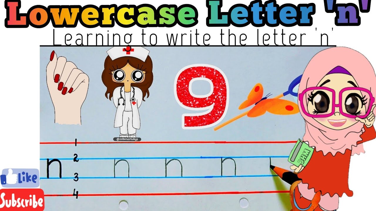 Write The Lowercase Letter 'n'| Lowercase Writing For Kids| Easy to ...