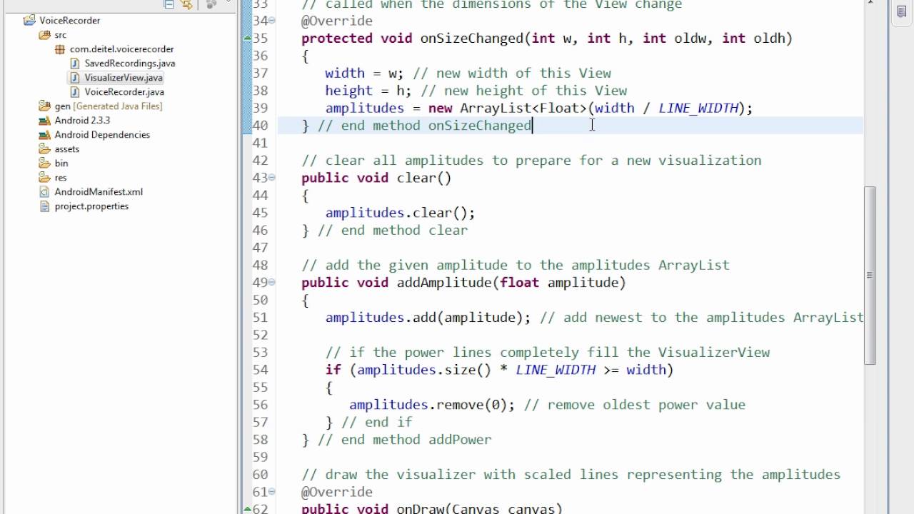 Lesson16 16 VisualizerView java Overriding View method onSizeC - YouTube
