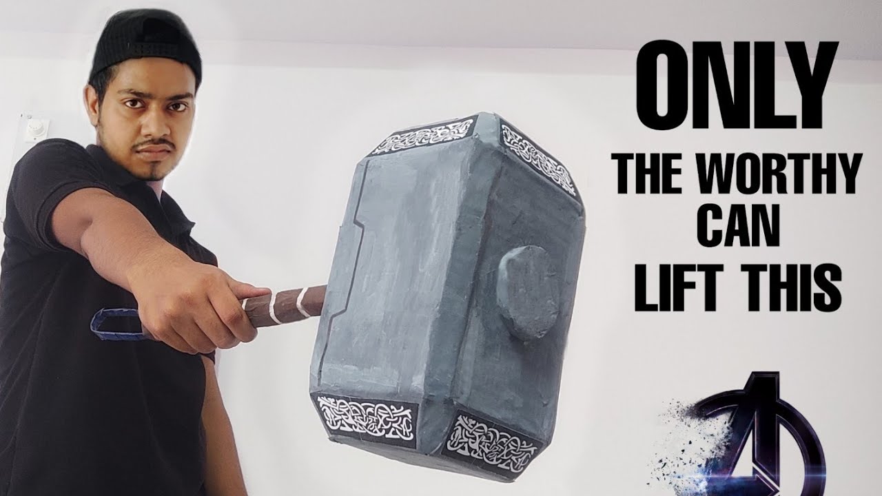 DIY : How to make mjolnir ( Thor's hammer ) at home using cardboard - # ...
