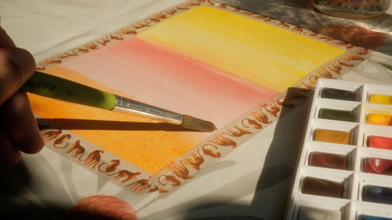 Easy Three Colours Watercolor Painting🎨 - YouTube