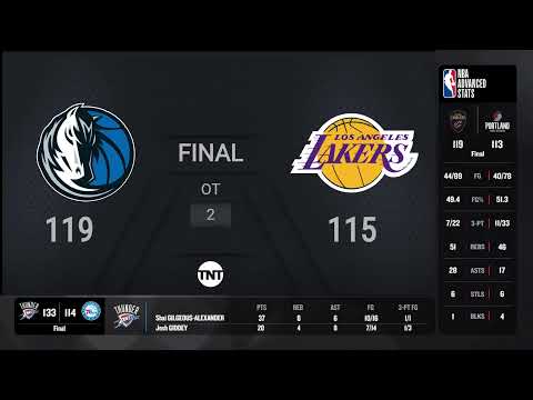 Mavericks @ Lakers | NBA on TNT Live Scoreboard - The Global Herald