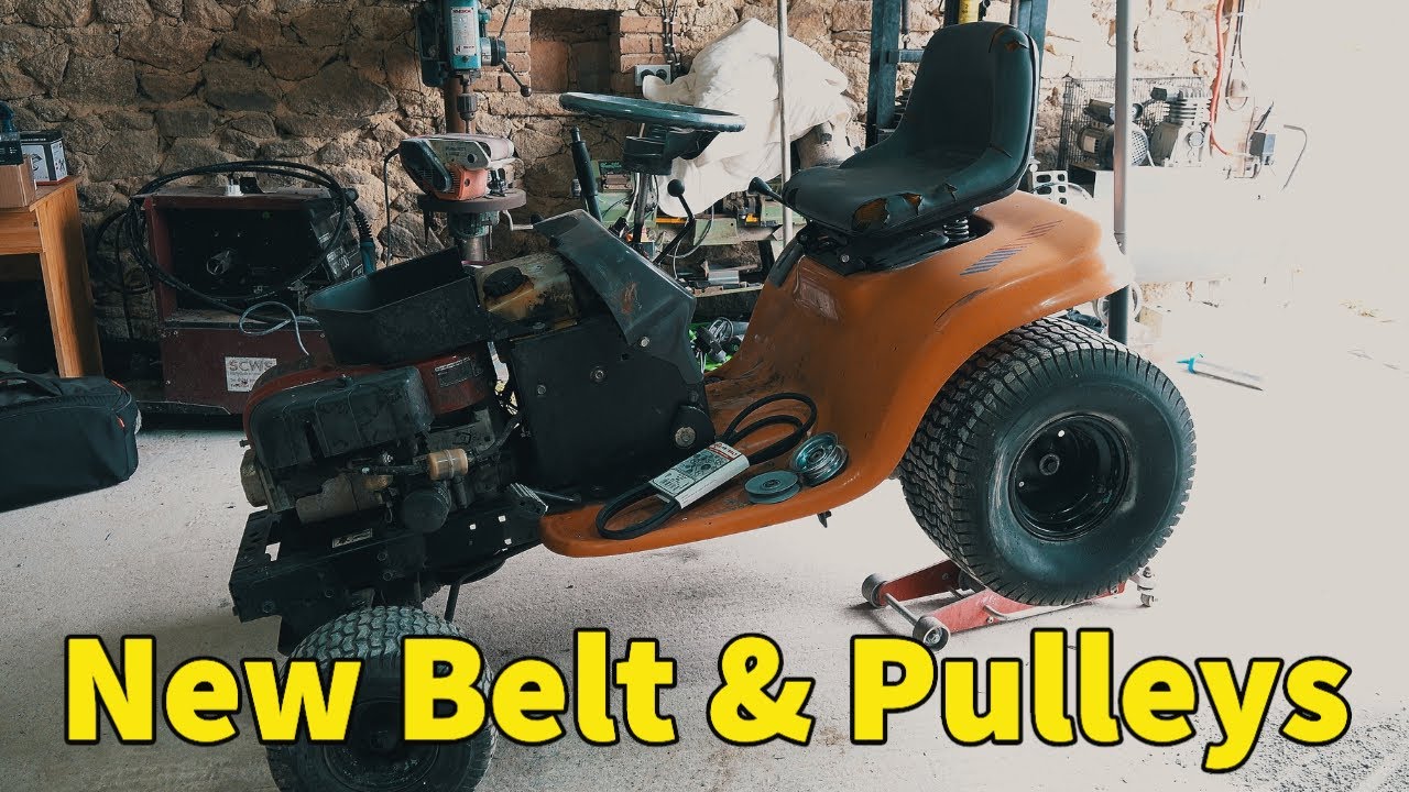 Changing Drive Belt and Pulleys on a Ride on Mower - YouTube