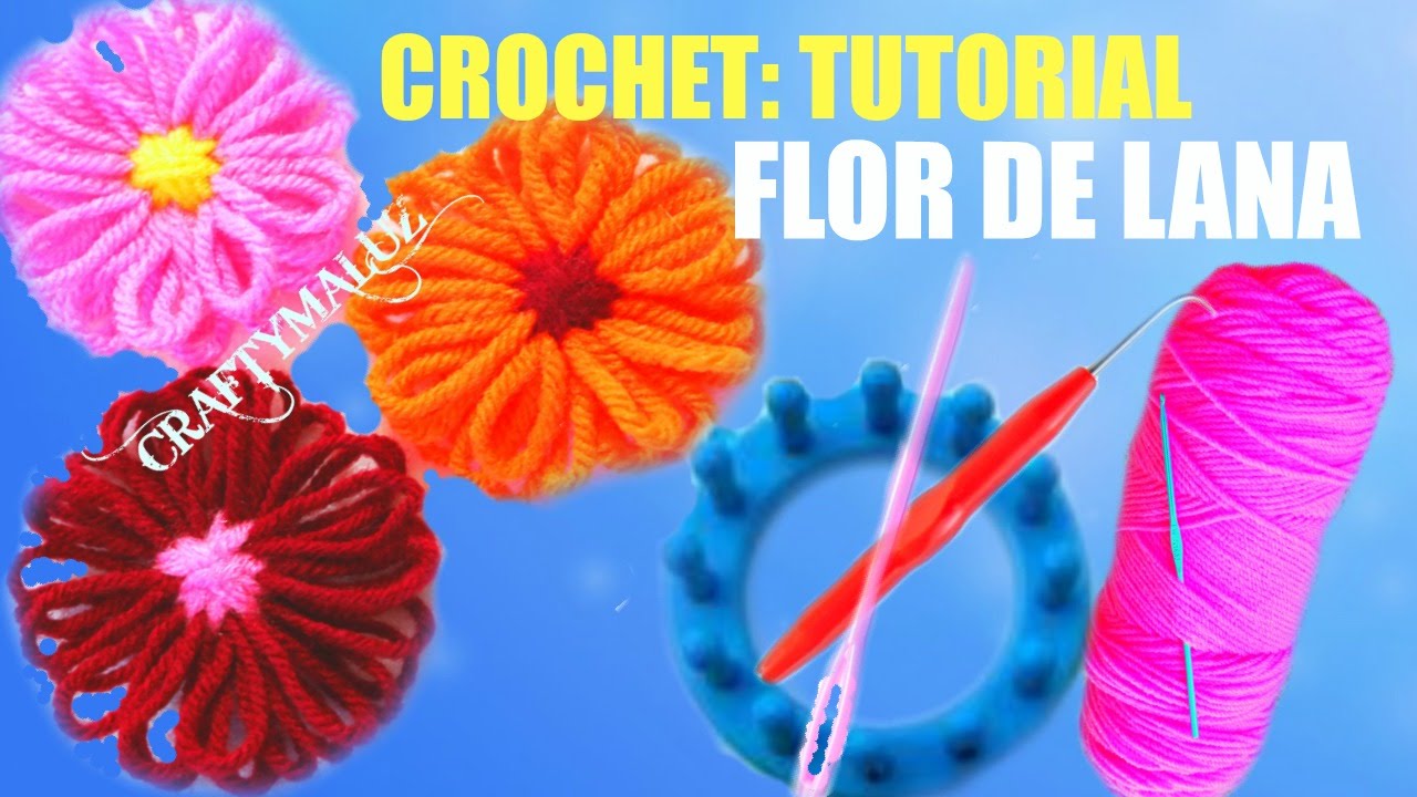 CROCHET: Flor Tejida Paso a paso con TELAR/ How to Make a Flower on a ...