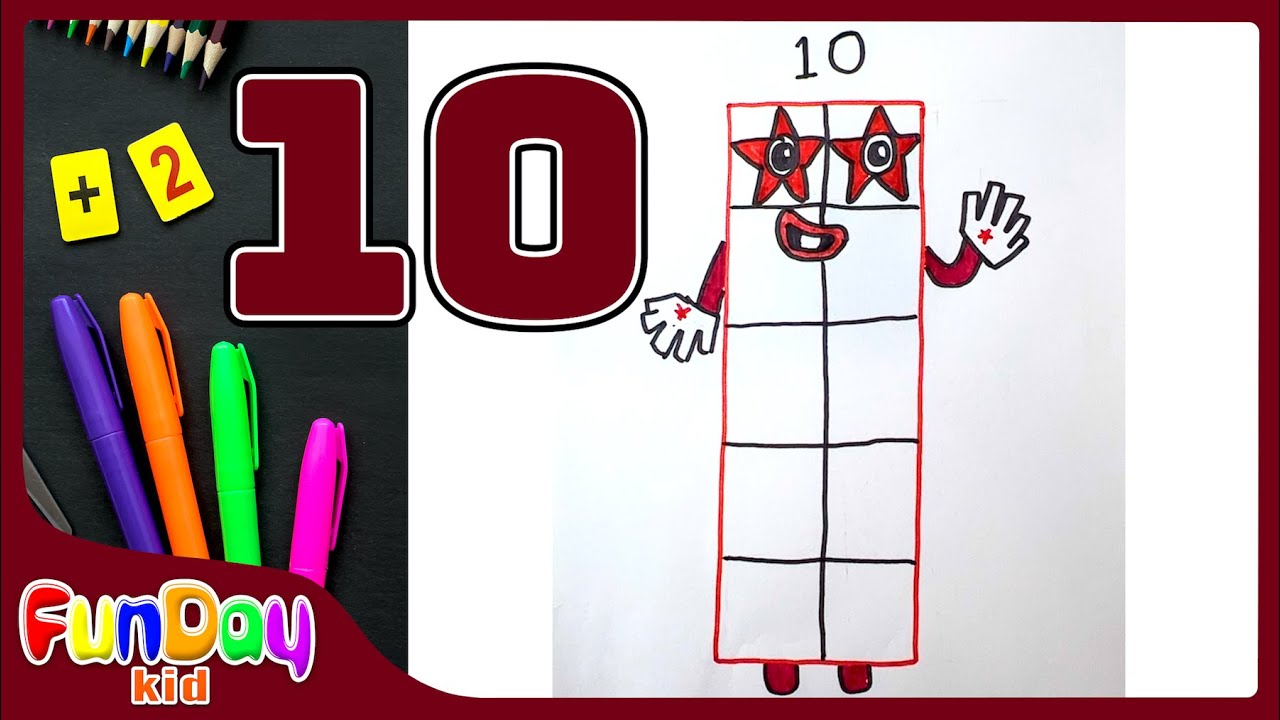 How to Draw the Numberblocks TEN - 10 | Easy Art for Toddlers & Kids ...