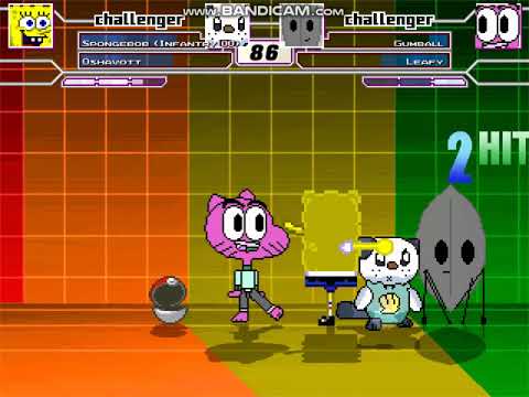 Mugen Battle #293 SpongeBob (Infantry00) & Oshawott VS Gumball & Leafy