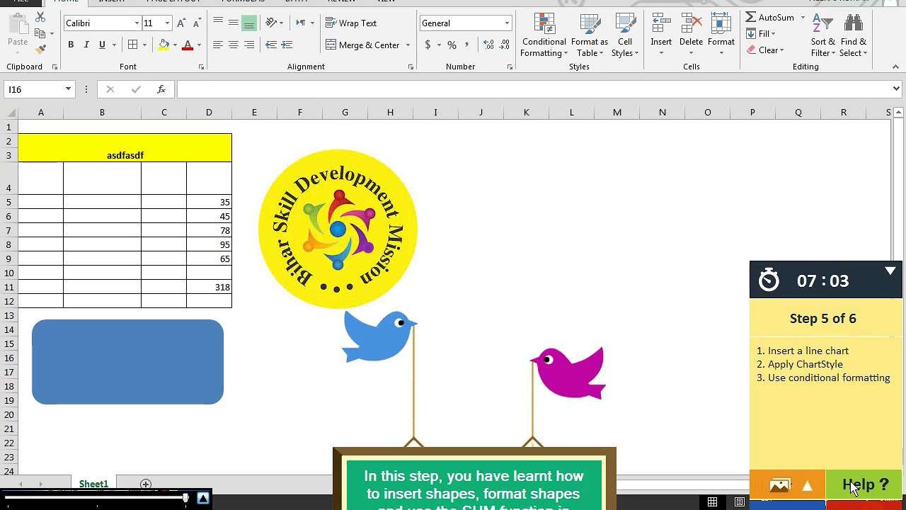 Do it yourself (ms excel step-6) Kushal Yuva program || Bihar Skill ...