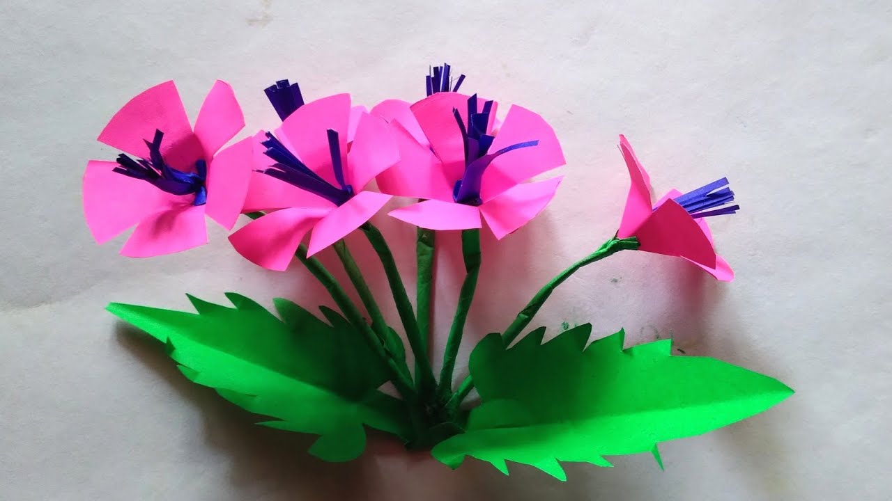 simple and beautiful paper flower making/step-by-step/paper flowers ...