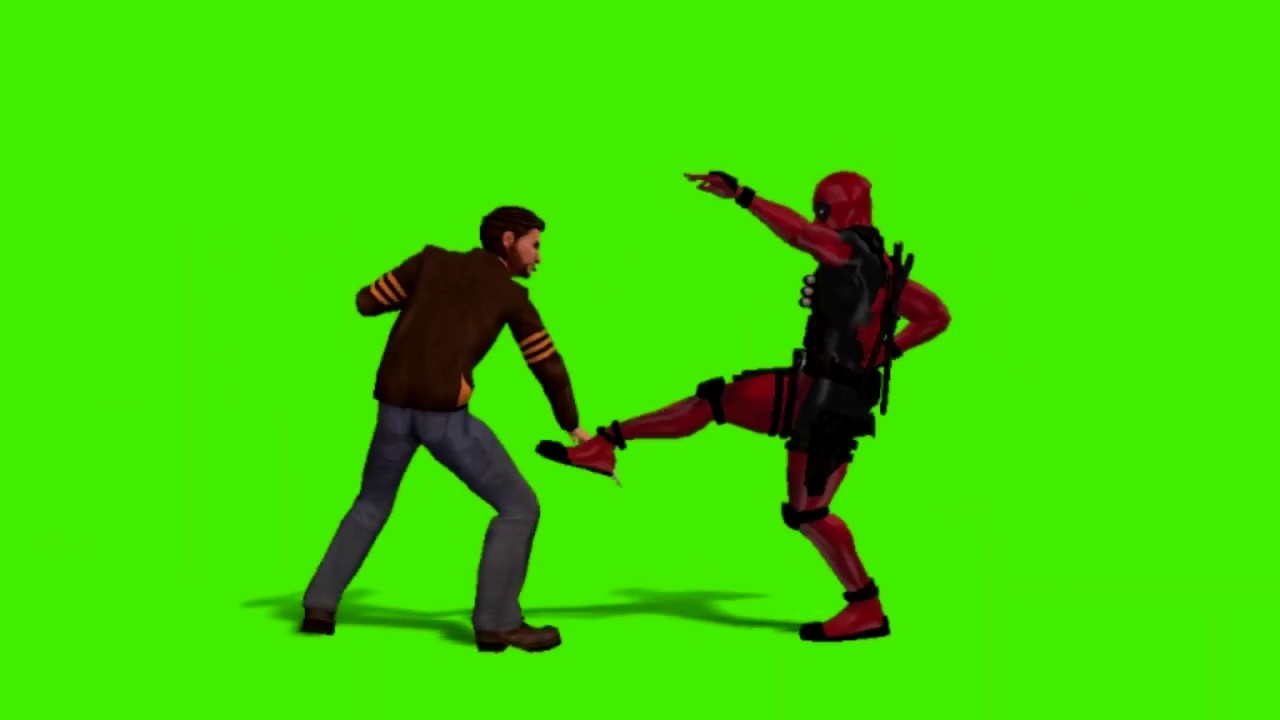 Green Screen Deadpool Versus Logan Fight Shots - YouTube