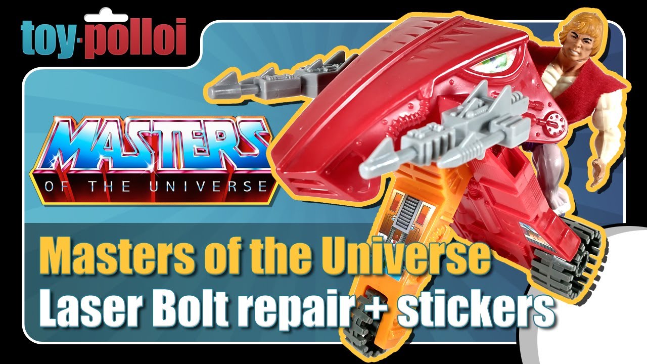 Vintage MOTU Laser Bolt repairs + stickers - Toy Polloi - YouTube